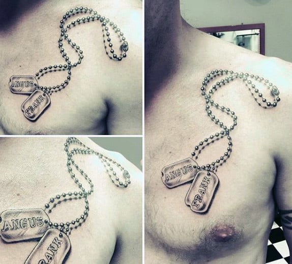 30 Dog Tag Tattoos For Men Masculine Design Ideas