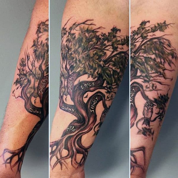 60 Family Tree Tattoo Designs For Men Kinship Ink Ideas