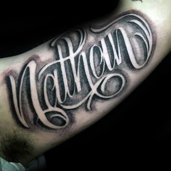 90 Script Tattoos For Men Cursive Ink Design Ideas