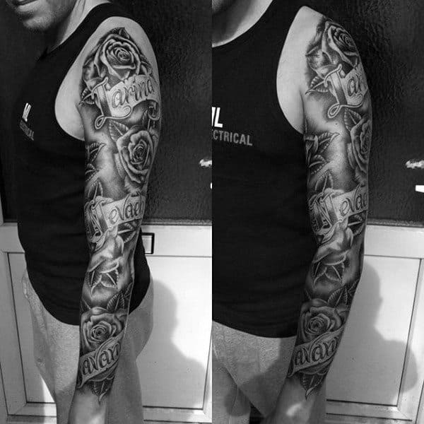 Sleeve Tattoo With Names Sleeve Tattoo With Names