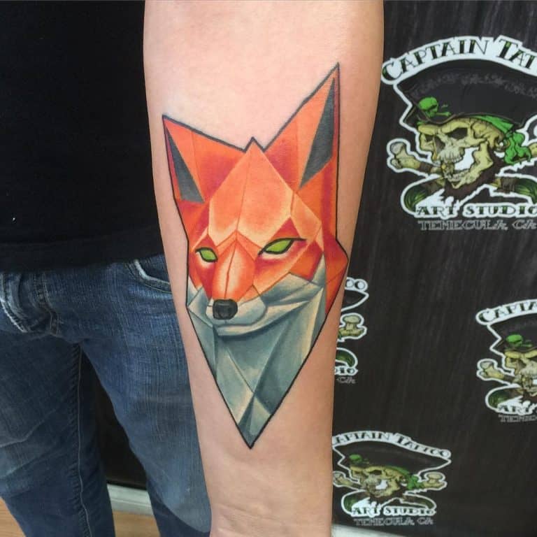 Cool Geometric Fox Tattoo Ideas and Designs