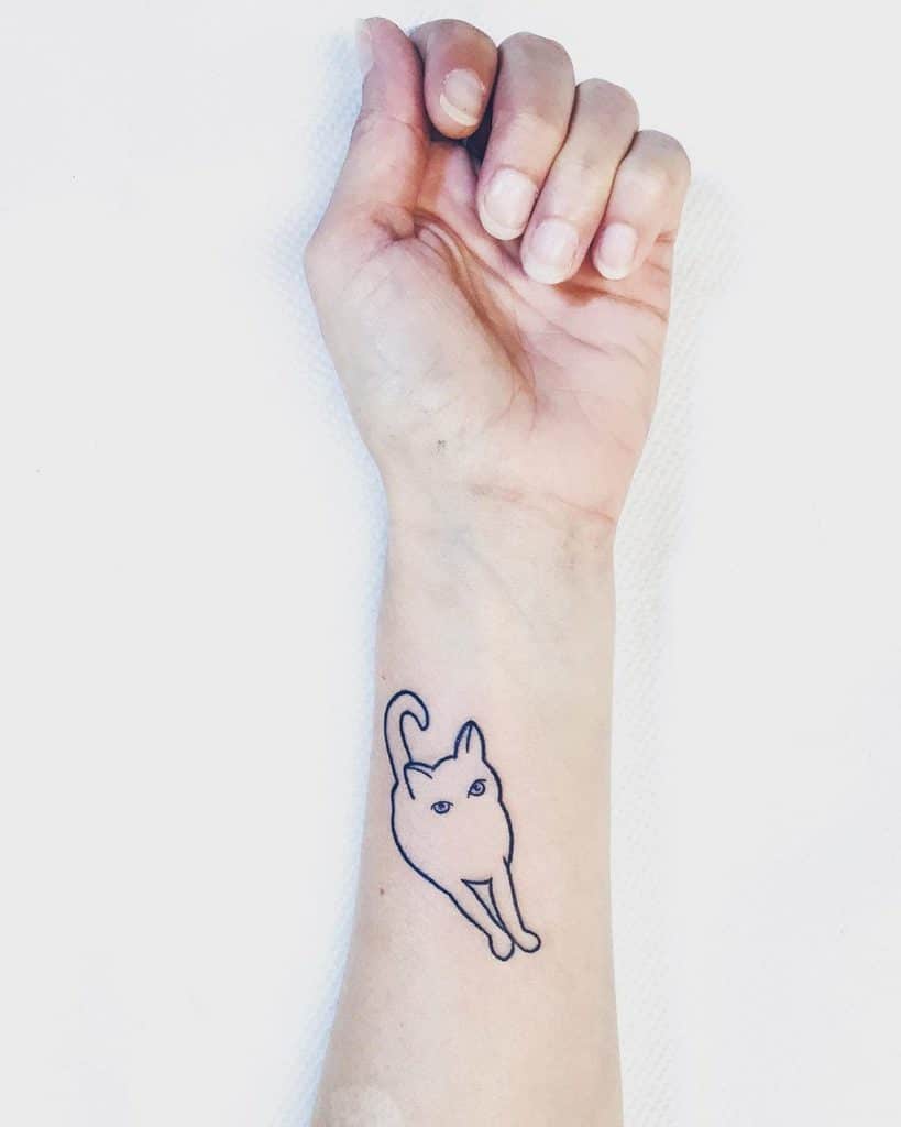 Cool Cat Outline Tattoo Ideas for Kitty Lovers