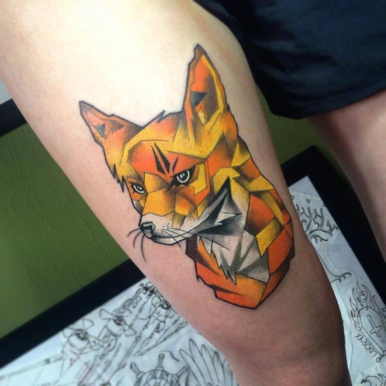 Cool Geometric Fox Tattoo Ideas and Designs
