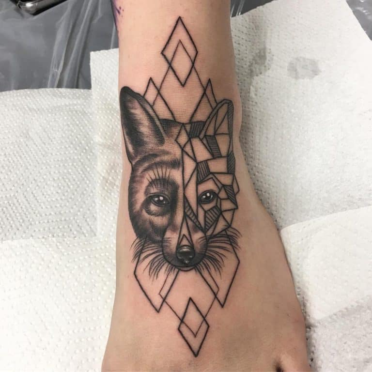 Cool Geometric Fox Tattoo Ideas and Designs