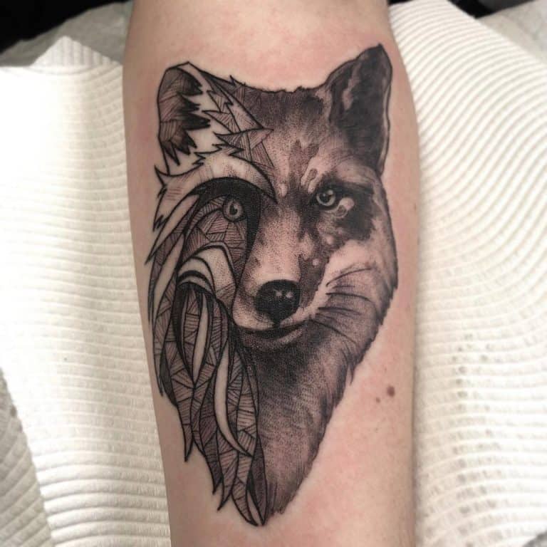 Cool Geometric Fox Tattoo Ideas and Designs