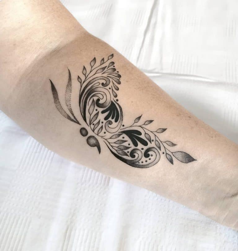 Semicolon Butterfly Tattoo Ideas with Their Meanings