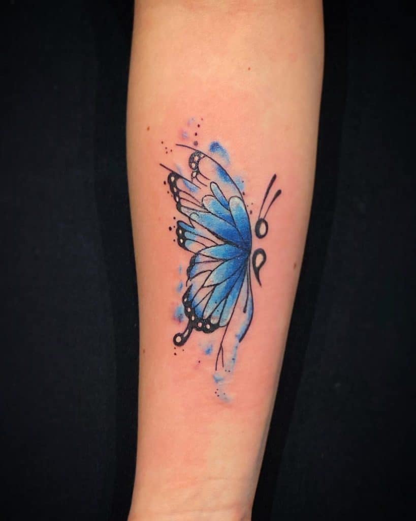 Semicolon Butterfly Tattoo Ideas with Their Meanings