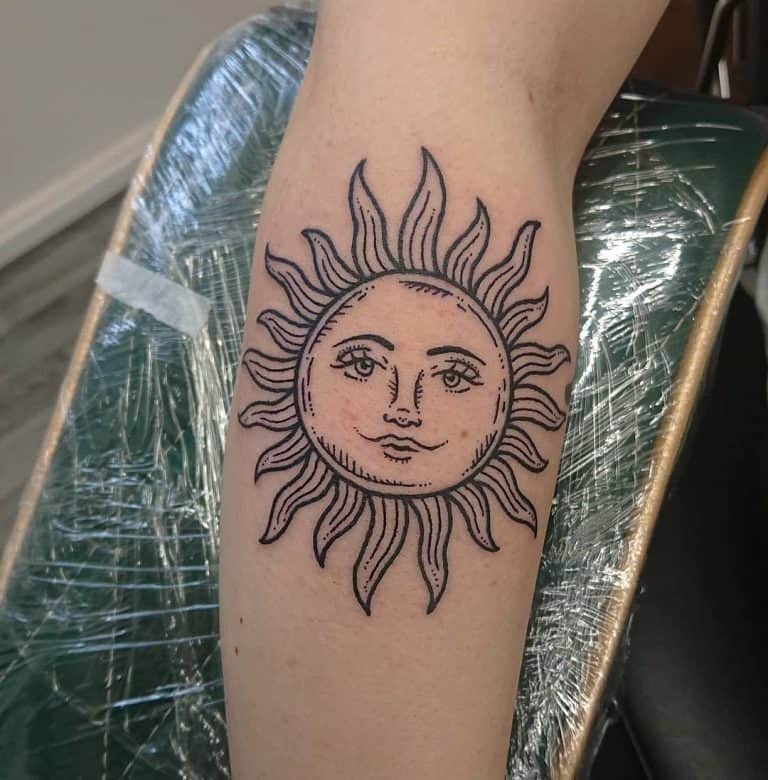 Simple and Small Sun Tattoo Ideas