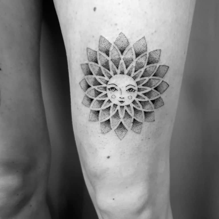 Simple and Small Sun Tattoo Ideas