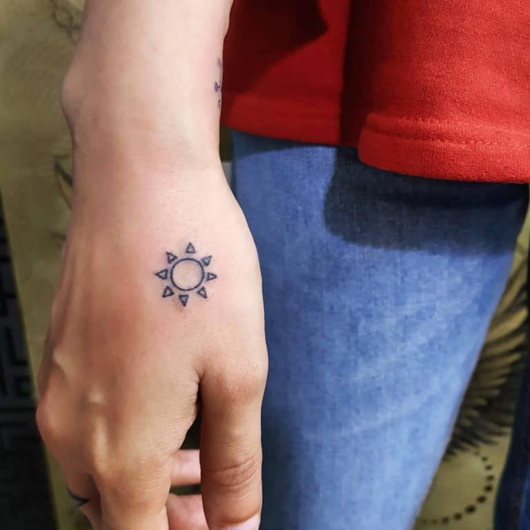 Simple and Small Sun Tattoo Ideas