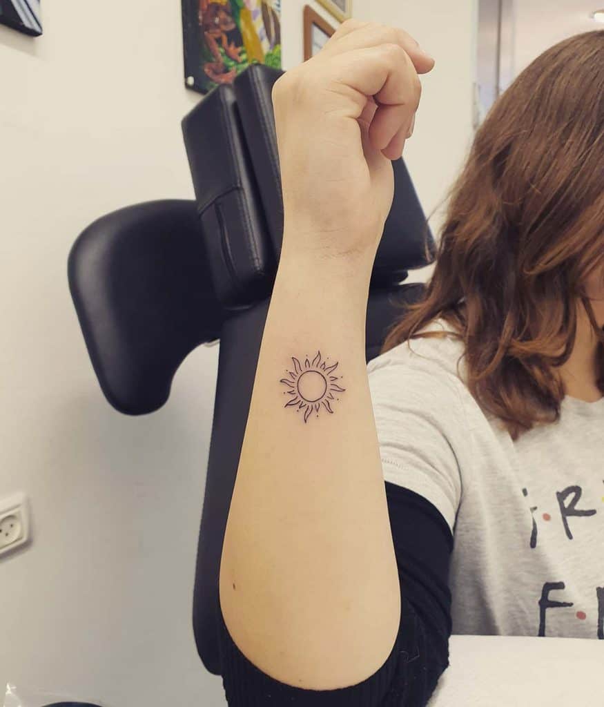 Simple and Small Sun Tattoo Ideas