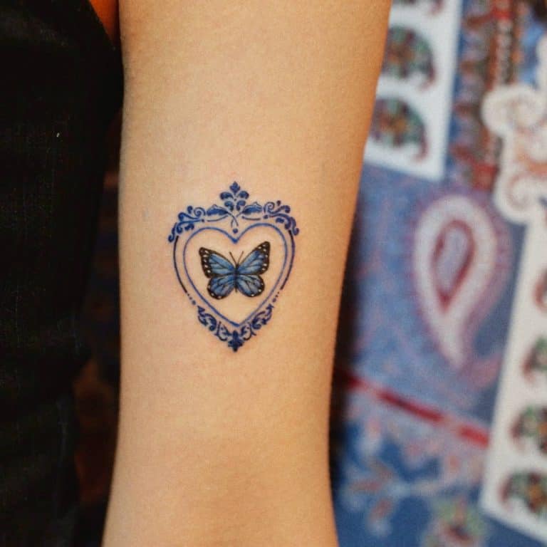 Cool Blue Butterfly Tattoo Ideas