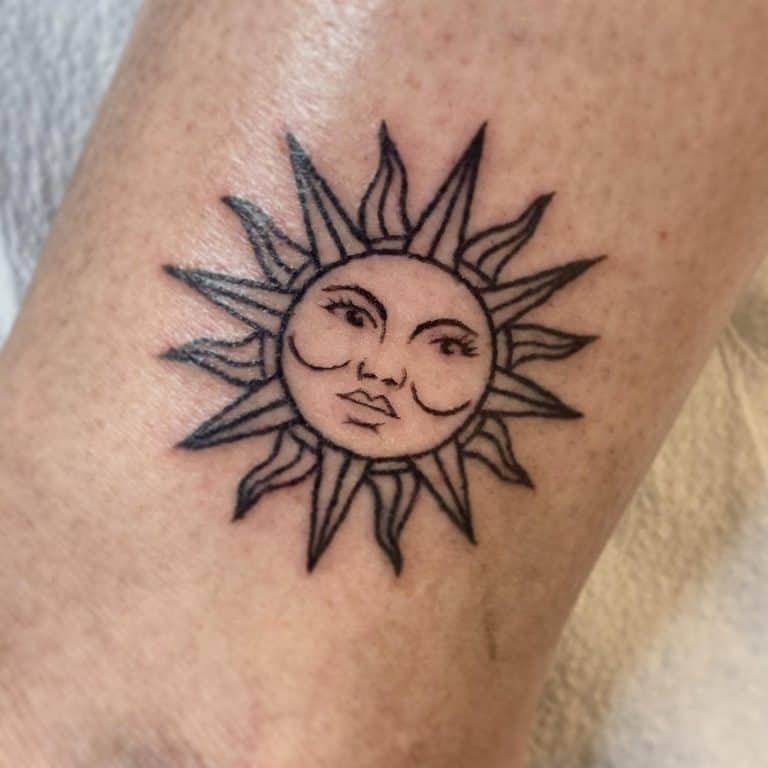 Simple and Small Sun Tattoo Ideas