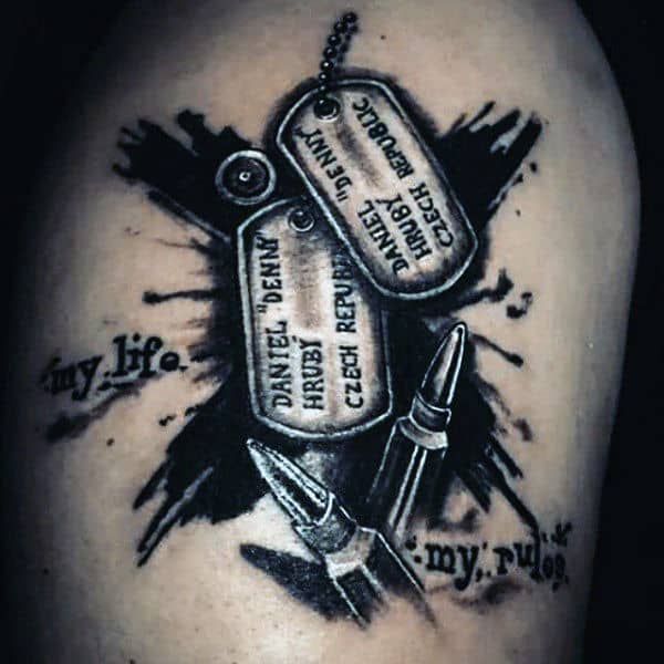 30 Dog Tag Tattoos For Men Masculine Design Ideas