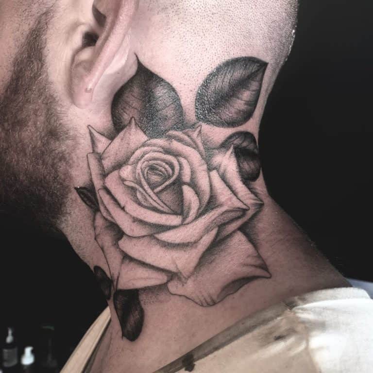 71 Amazing Rose Neck Tattoo Ideas