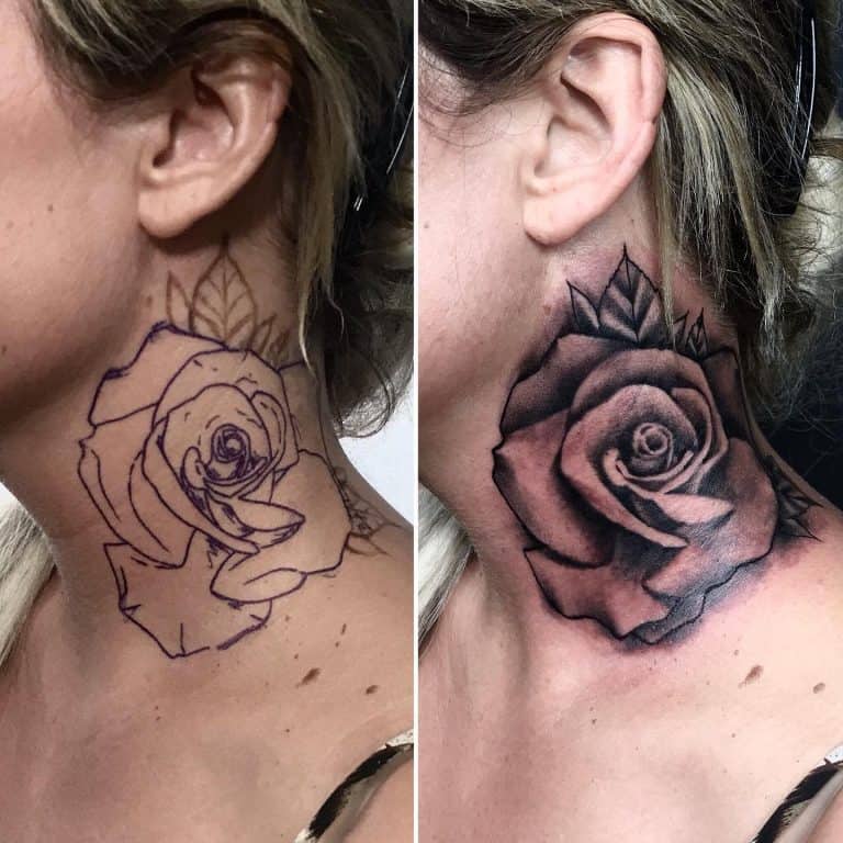 71 Amazing Rose Neck Tattoo Ideas