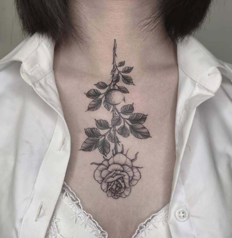 71 Cool Rose With Stem Tattoo Ideas