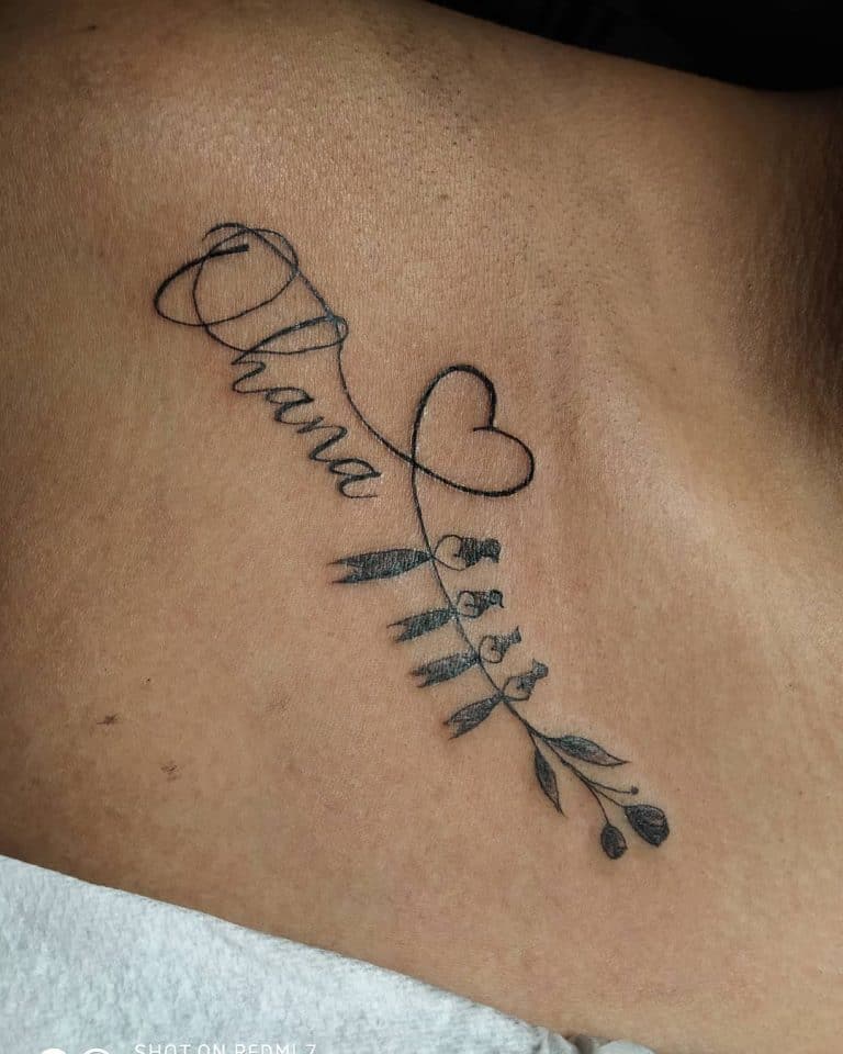 Stilvolle Ohana Tattoo Mit Herz Fotos