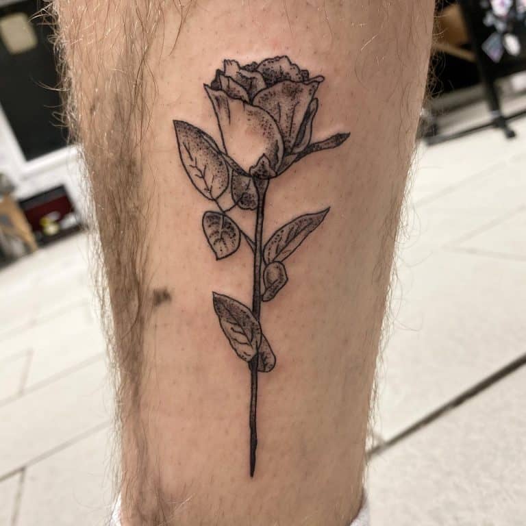 71 Cool Rose With Stem Tattoo Ideas
