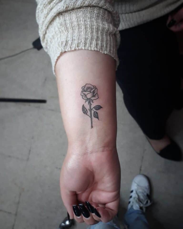 71 Cool Rose With Stem Tattoo Ideas